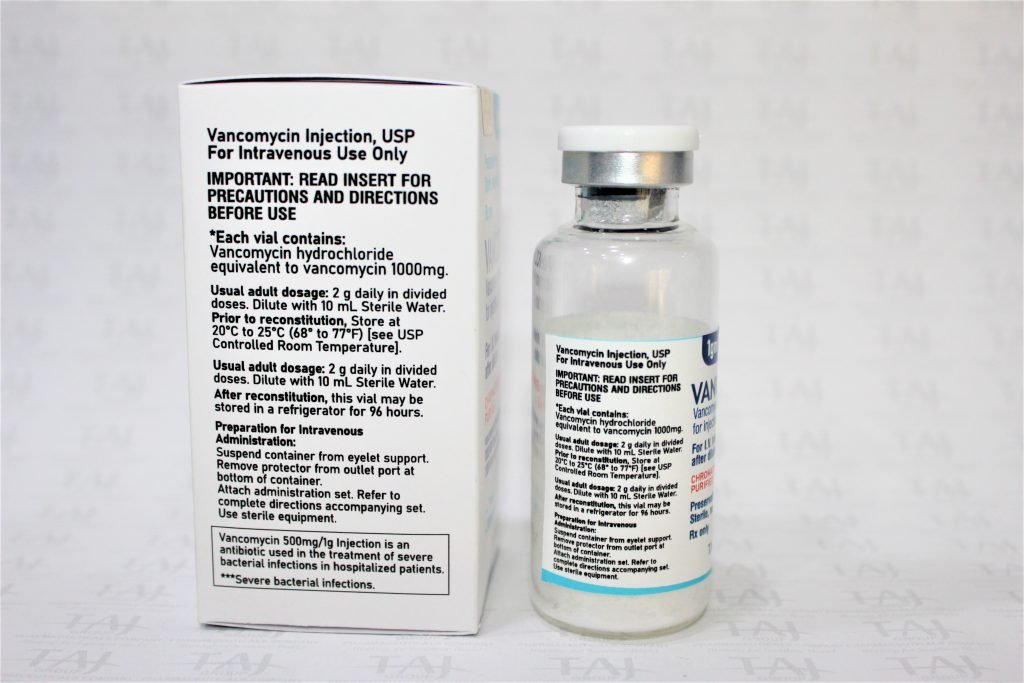 Vancomycin Hydrochloride For Injection Usp 1000 Mg Exporters Dealers In India Taj Generics